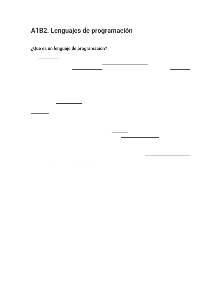 A1B2. Lenguajes de Programación | PDF