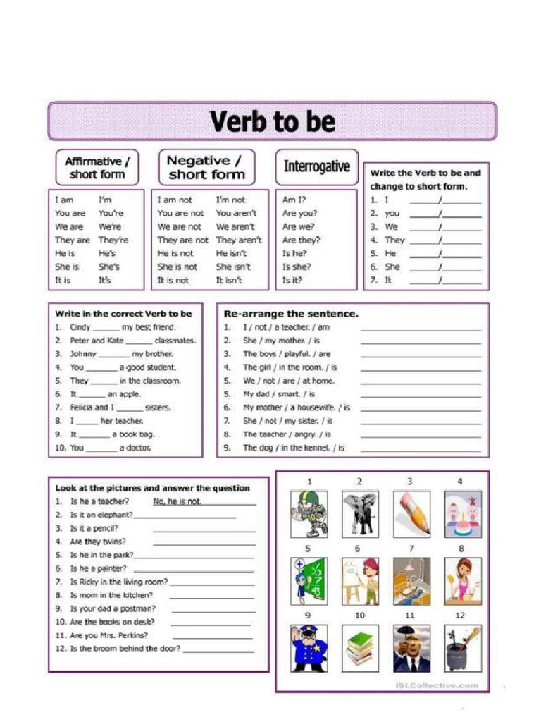 To Be Exercises 1 | PDF