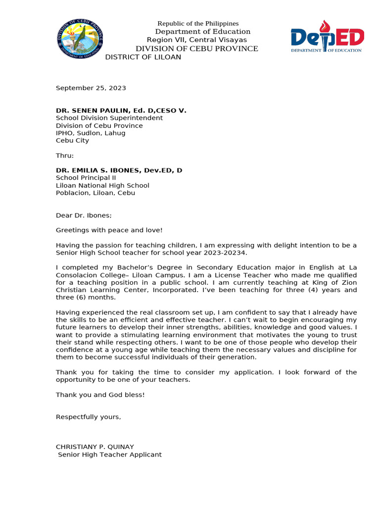 application letter | PDF