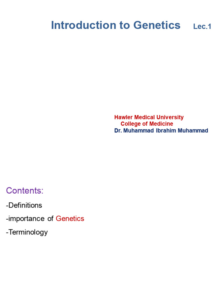 LG 1 (Introduction To Genetics) | PDF