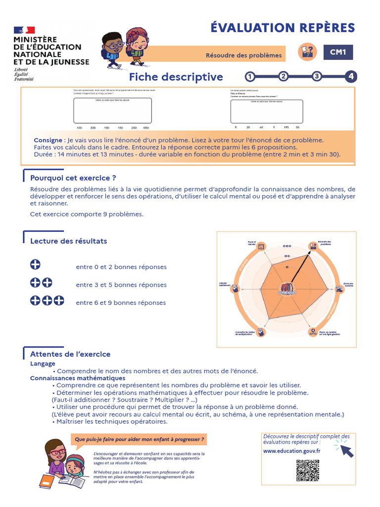 Fiche Valuations Rep Res cm1 R Soudre Des Probl Mes 157662 | PDF