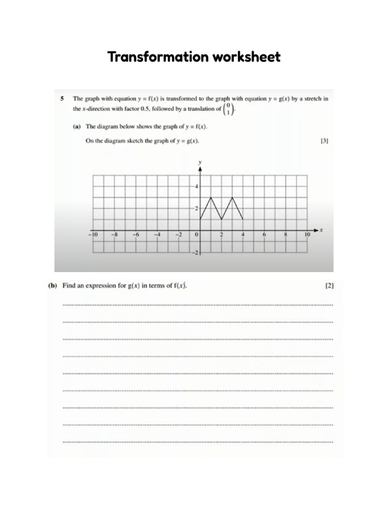 Transformation Worksheet | PDF