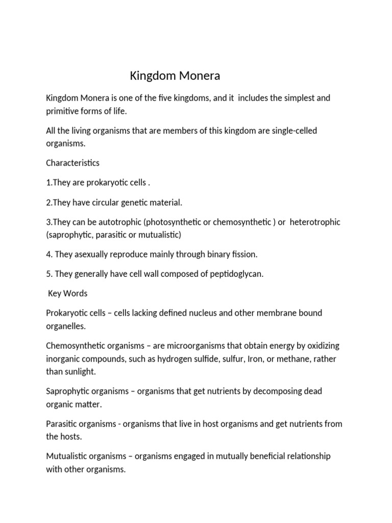 Kingdom Monera | PDF