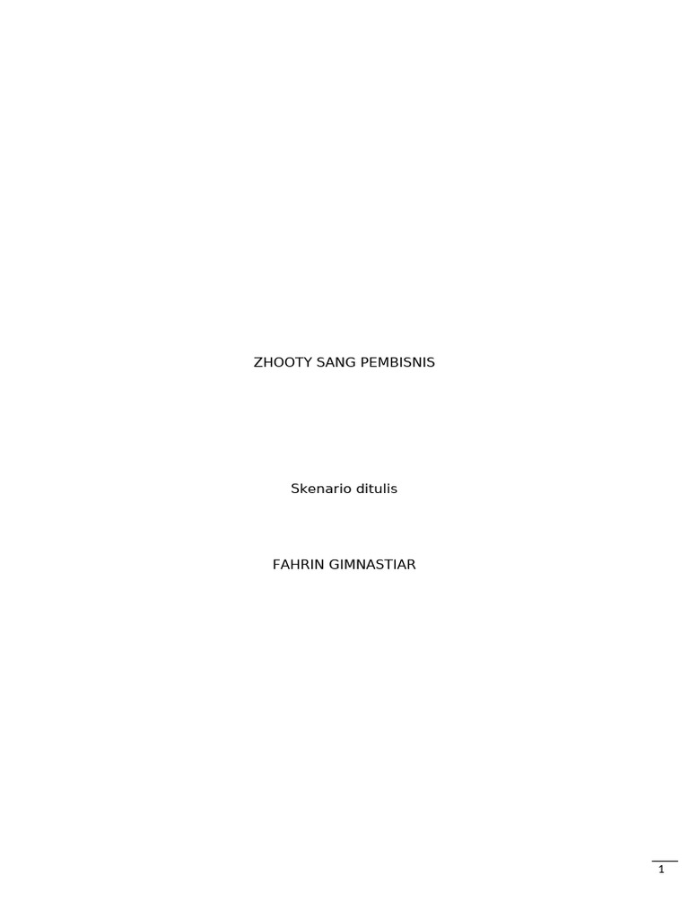 Zhooty Sang Pembisnis | PDF