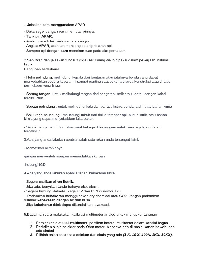 Soal UJK Teknik Listrik | PDF