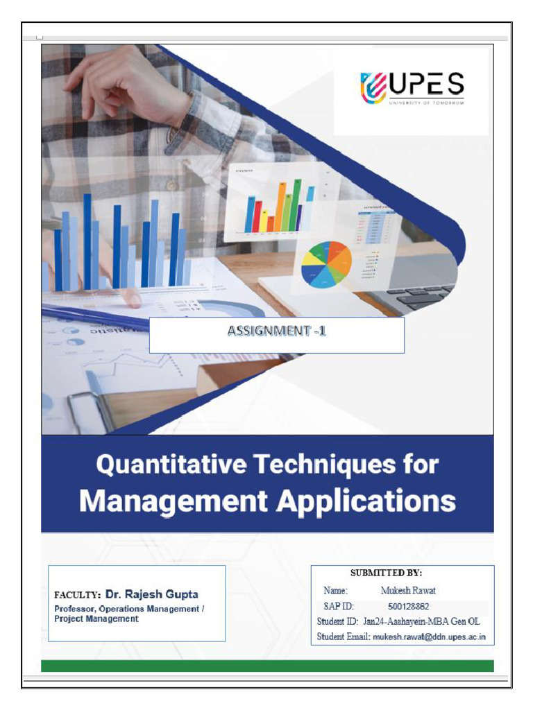 Quantative techniques assignment 1 Mukesh Rawat | PDF Quantative techniques assignment 1 Mukesh Rawat | PDF