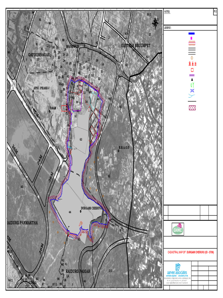Durgam Cheruvu Cadastral Map | PDF