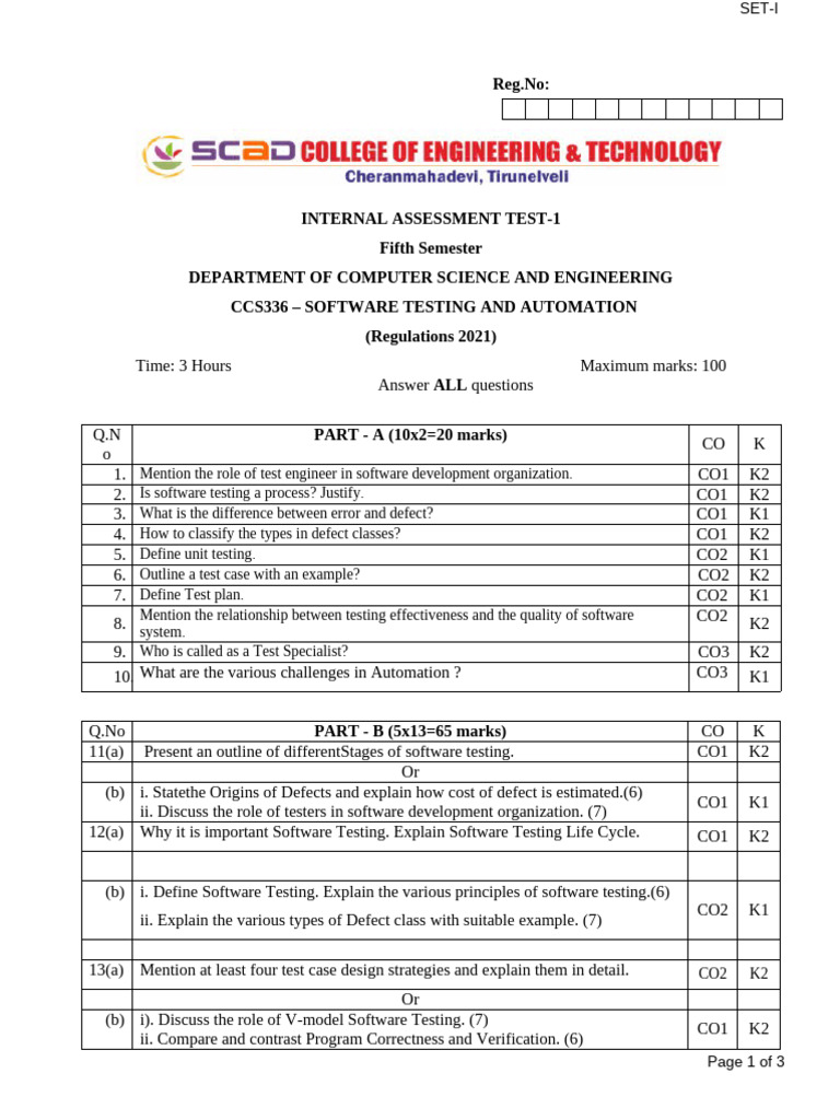 CCS336-ST- IAT-I Question | PDF