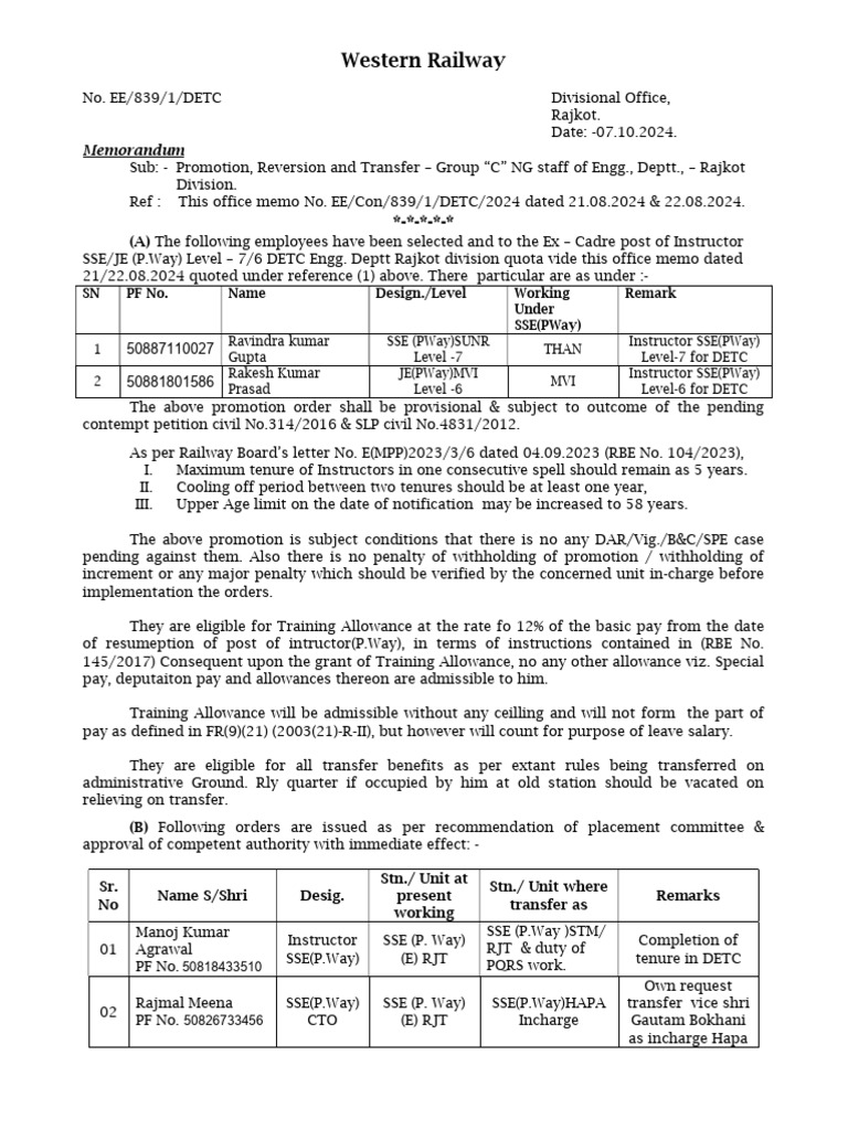 DETC Promotion Memo 07 10 2024 | PDF