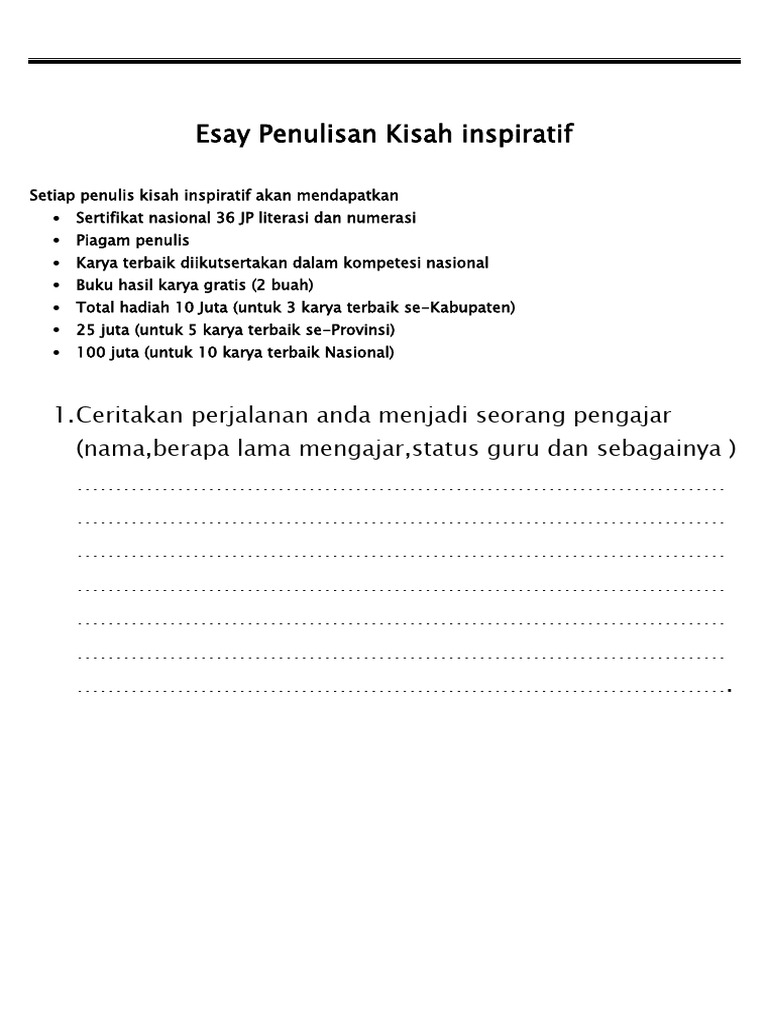Esay Penulisan Kisah inspiratif 2024 | PDF
