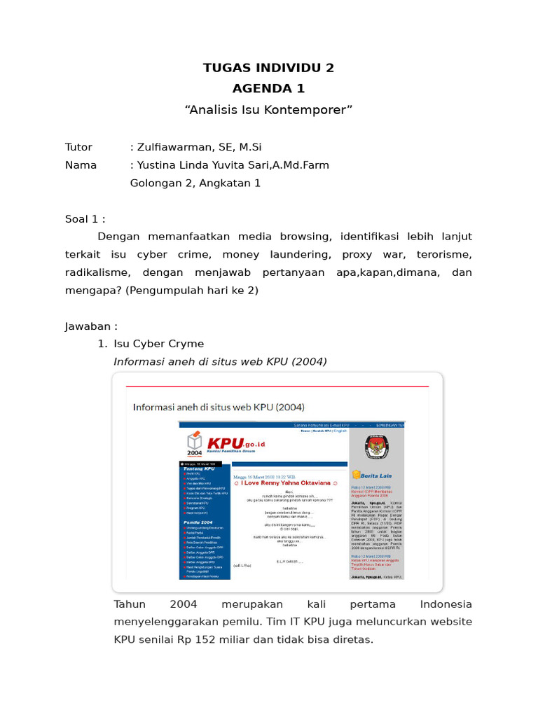 Tugas Individu 2 Agenda 1 H2 | PDF