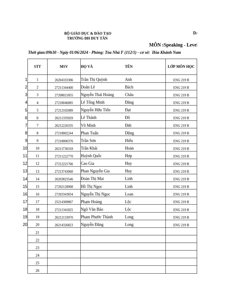 09h30 - ENG219 - SPEAKING LEVEL 3 | PDF