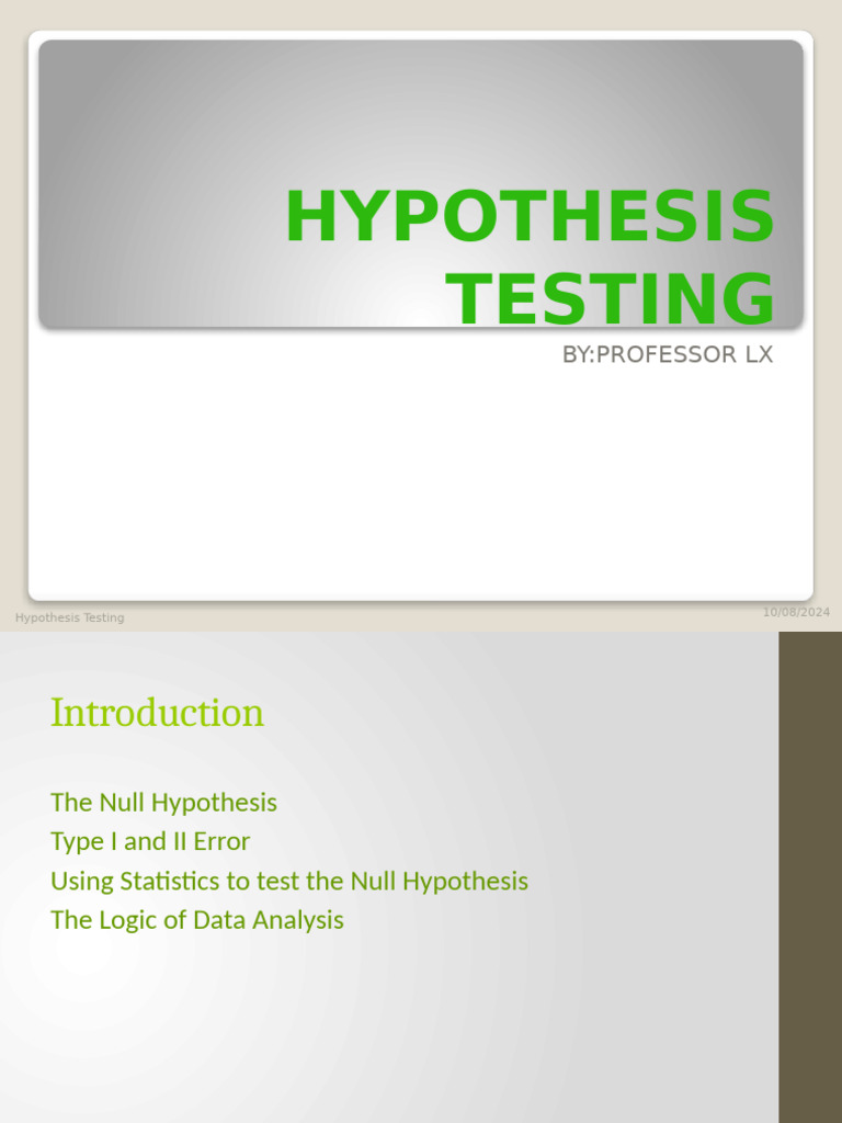 Hypothesis Testing | PDF