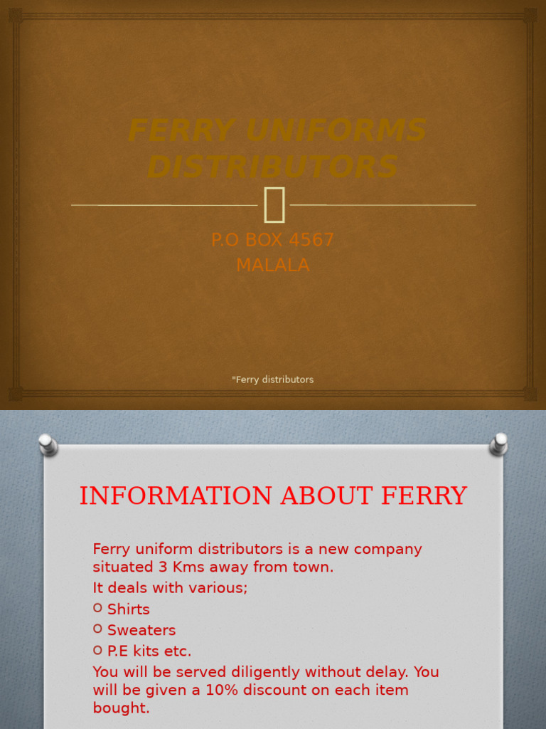 Ferry Uniforms Distributors | PDF