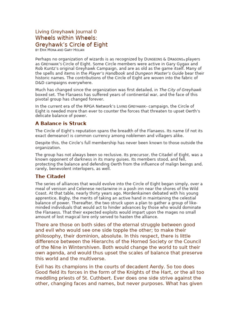 Circle of Eight | PDF