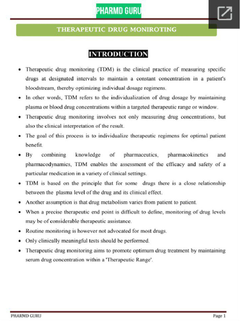 7. Therapeutic drug monitoring | PDF