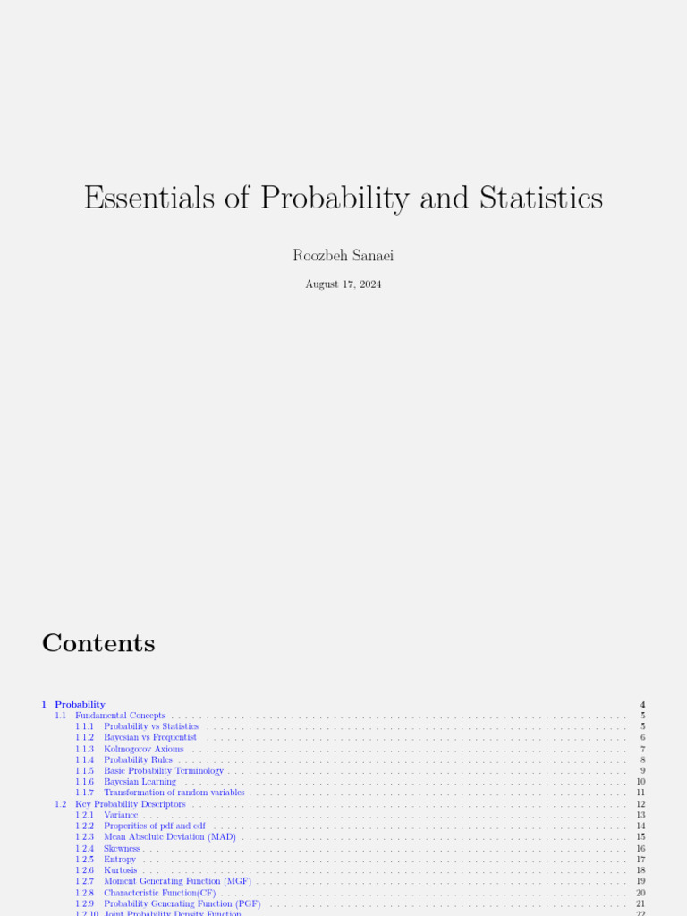 Probability and Statistics | PDF