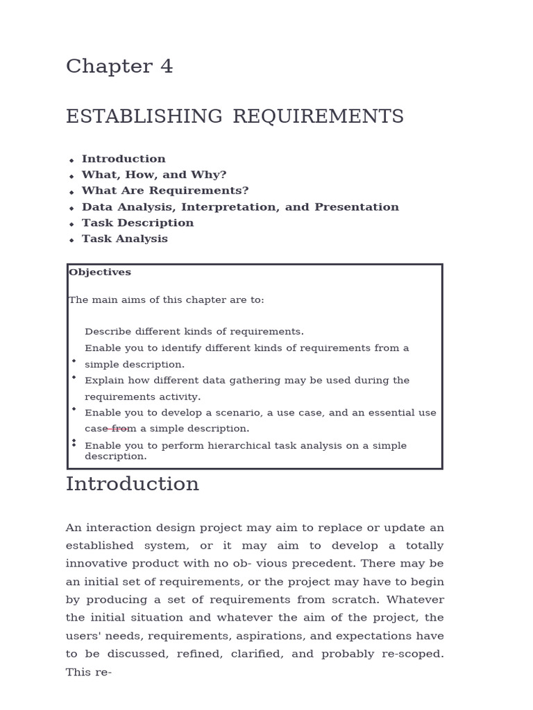 Chapter 4 - ESTABLISHING REQUIREMENTS - INTERACTION DESIGN - Beyond ...