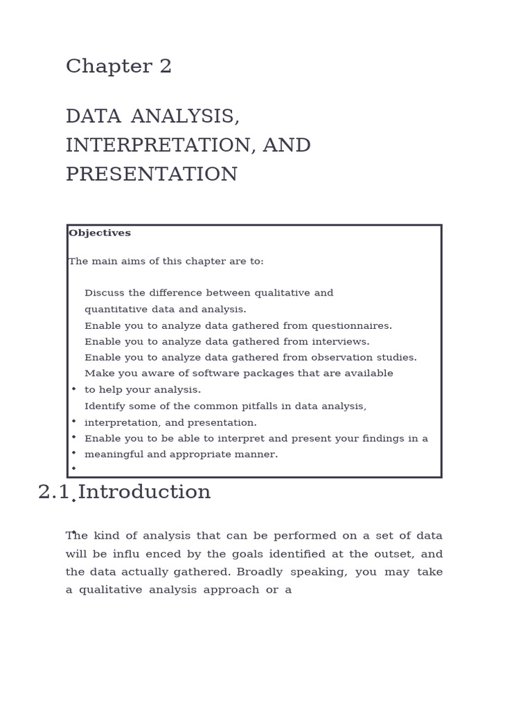 Chapter2 - Data Analysis, Interpretation and Presentation | PDF