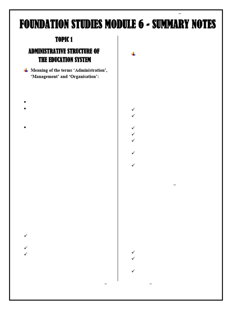 Foundation Studies Notes For Module 6 | PDF