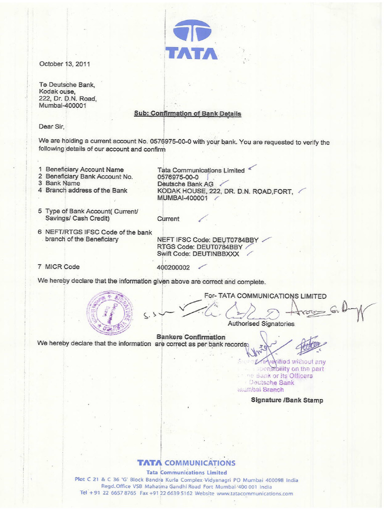 tata communication neft details | PDF