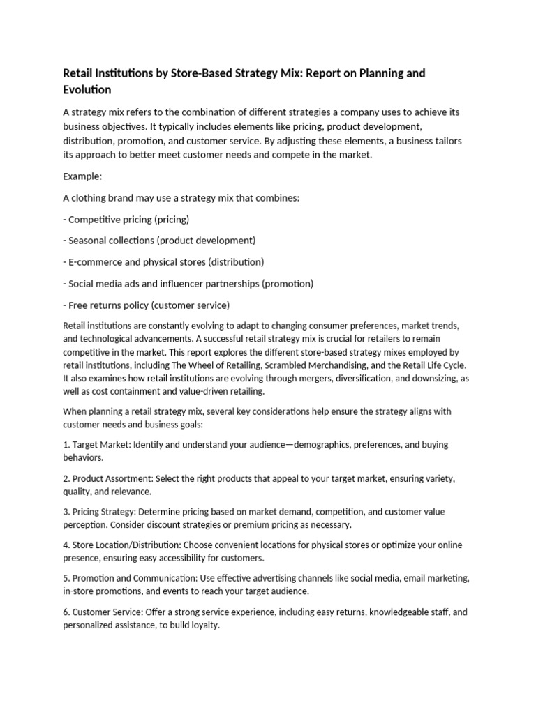 Retail Report | PDF | Retail | Business