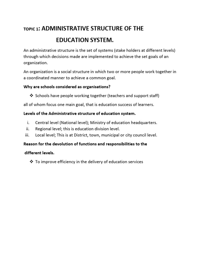 Education System Structure Guide | PDF | Individualized Education ...