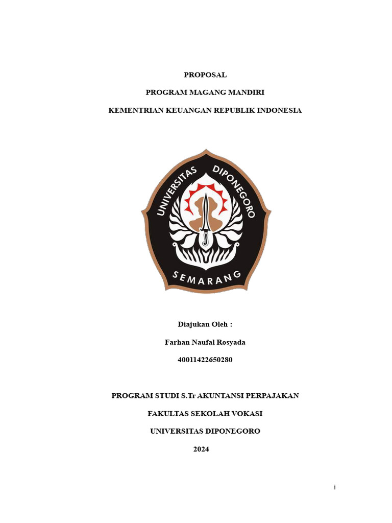 Proposal Magang Kementerian Keuangan | PDF | Career & Growth | Finance ...