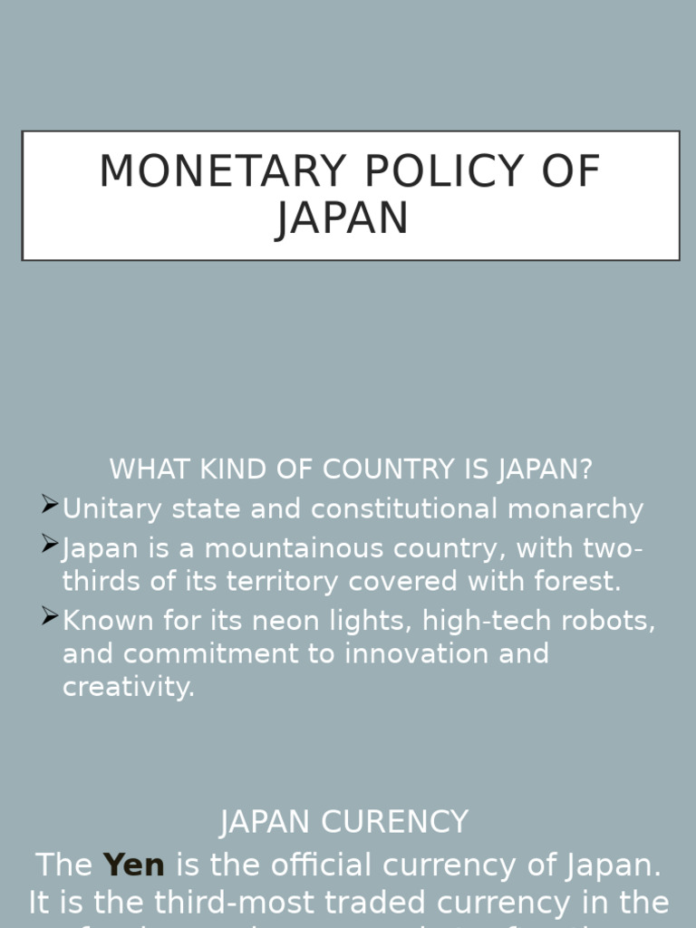 Monetary Policy of Japan | PDF