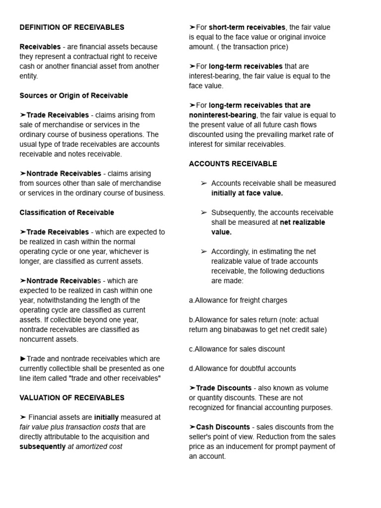 Receivables | PDF