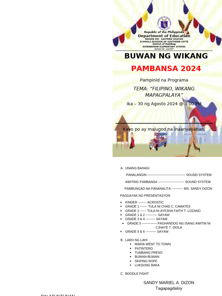 buwan ng wika program 101 | PDF