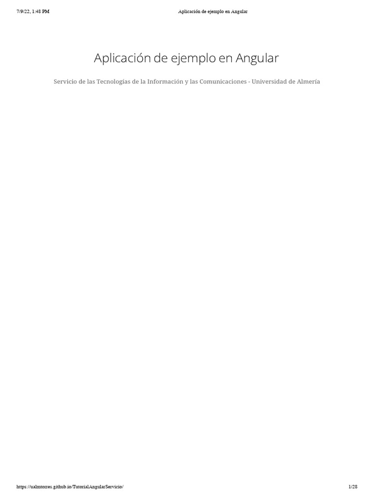 Aplicación de ejemplo en Angular | PDF