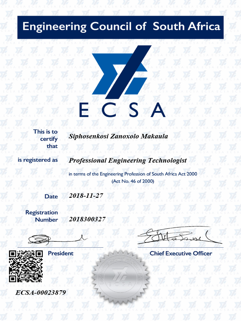 ECSA-Certificate | PDF