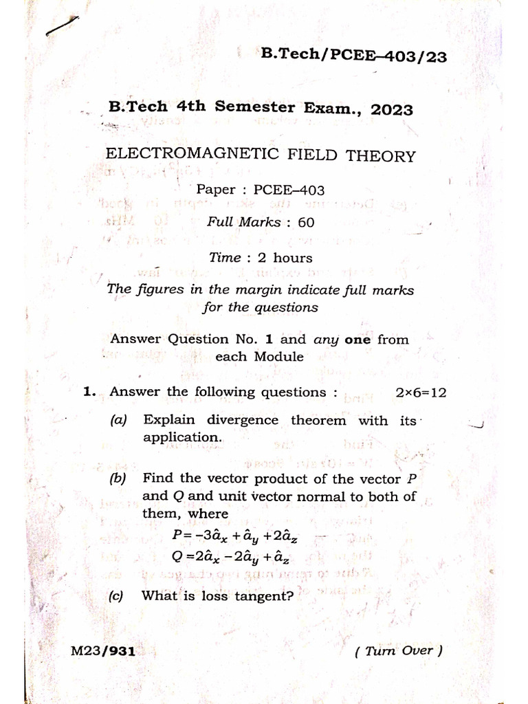 EE B.tech 4th Sem 2023 | PDF