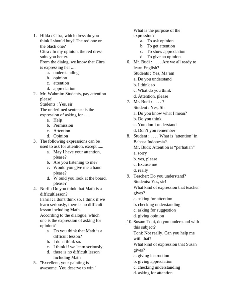 Contoh Kalimat Get Attention | PDF