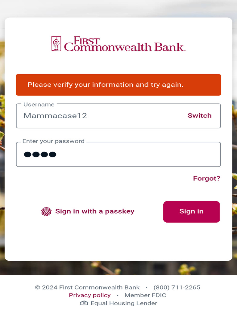Login First Commonwealth Bank 2 | PDF