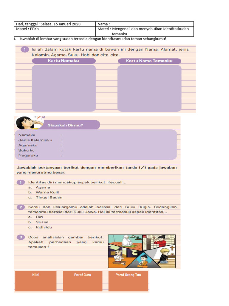 LKPD PPKN Unit 3 Kelas 2 | PDF