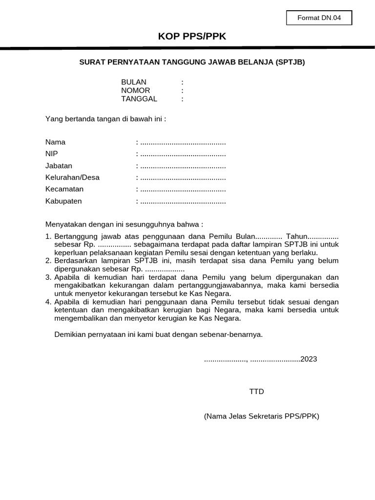 SPTJB (Format DN.04) | PDF