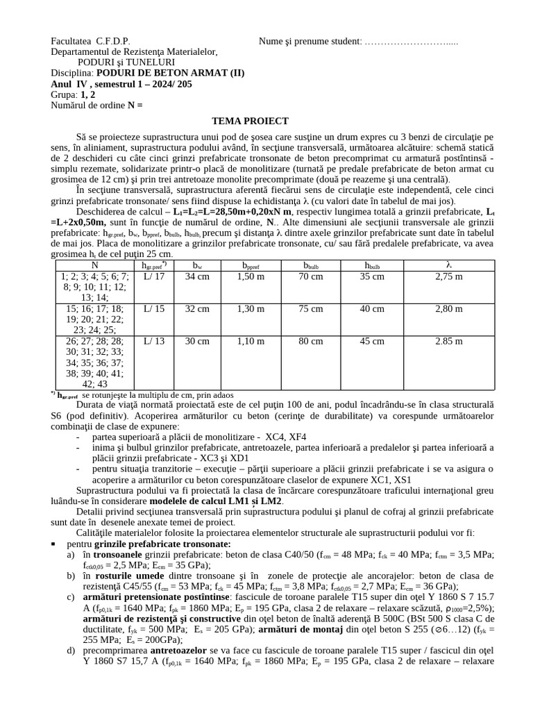 TEMA_Proiect_2024-2025 | PDF