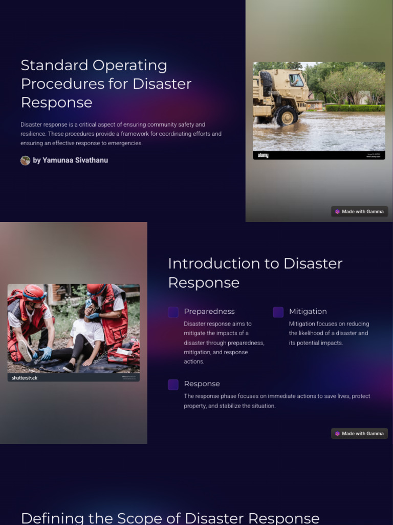 Standard Operating Procedures For Disaster Response | PDF
