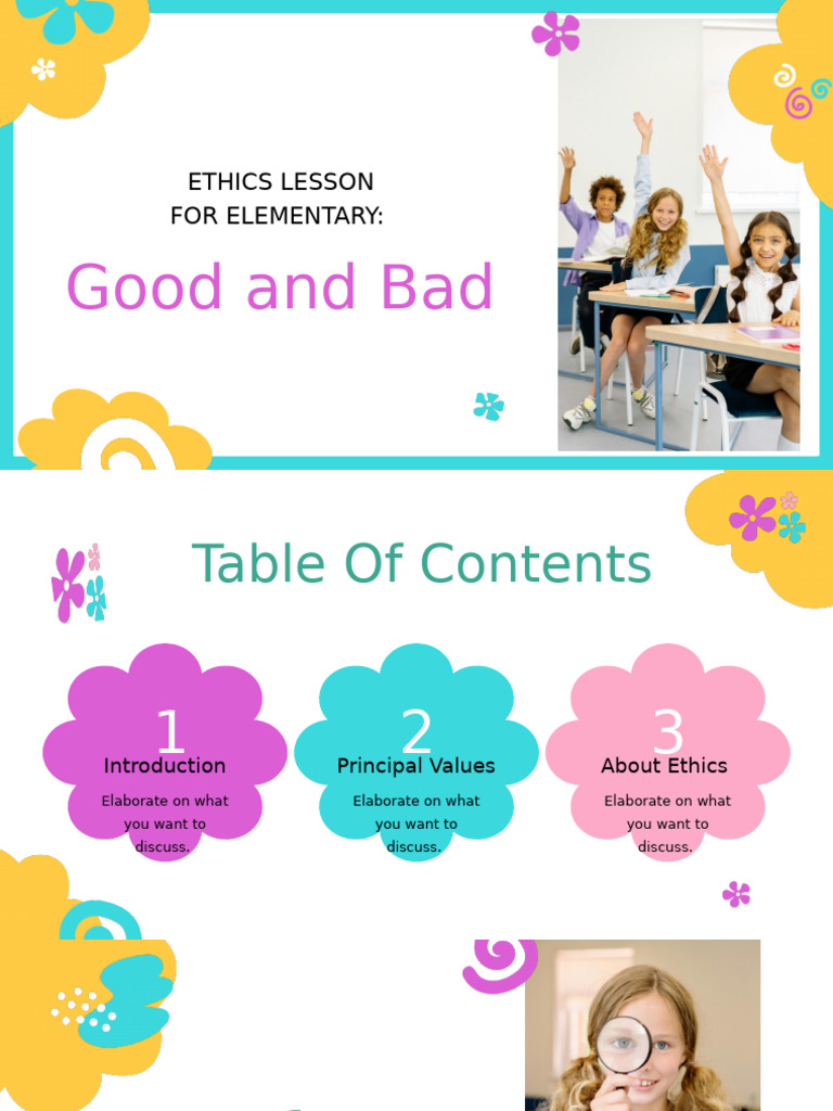 Ethics Lesson For Elementary Good and Bad | PDF