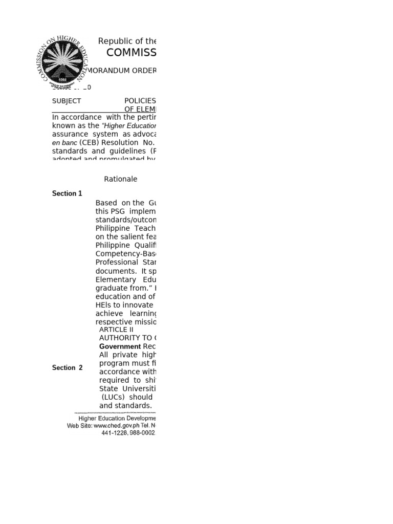 CMO-No.-74-s.-2017 BEEd | PDF