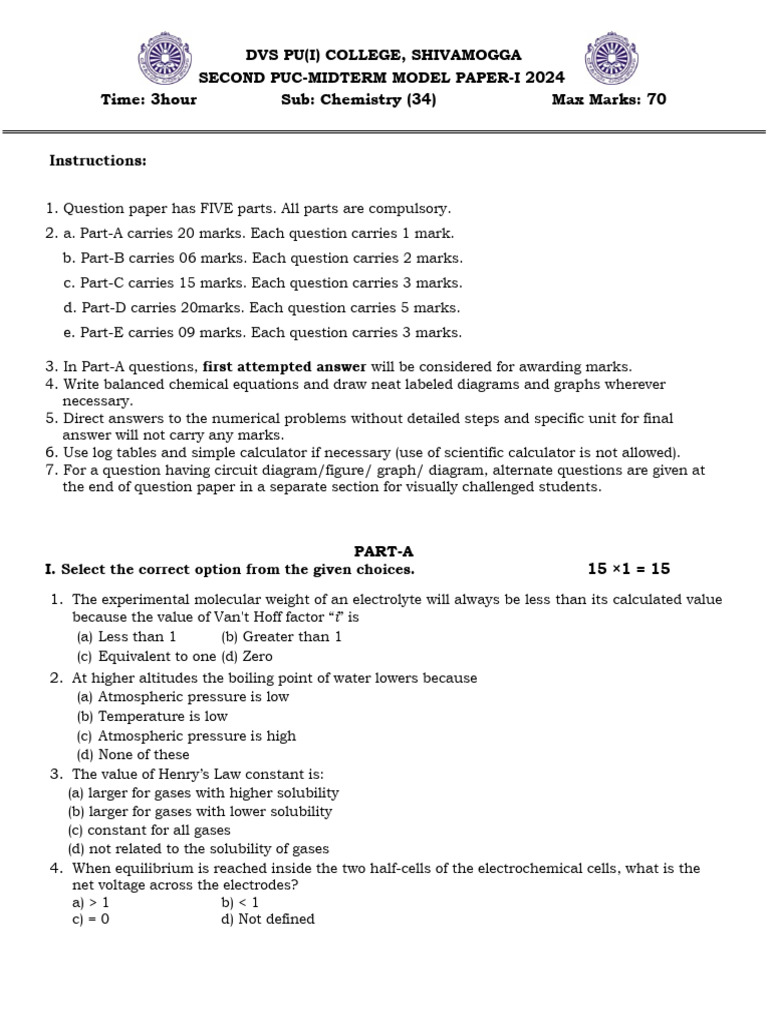 II Midterm QP 2024 | PDF