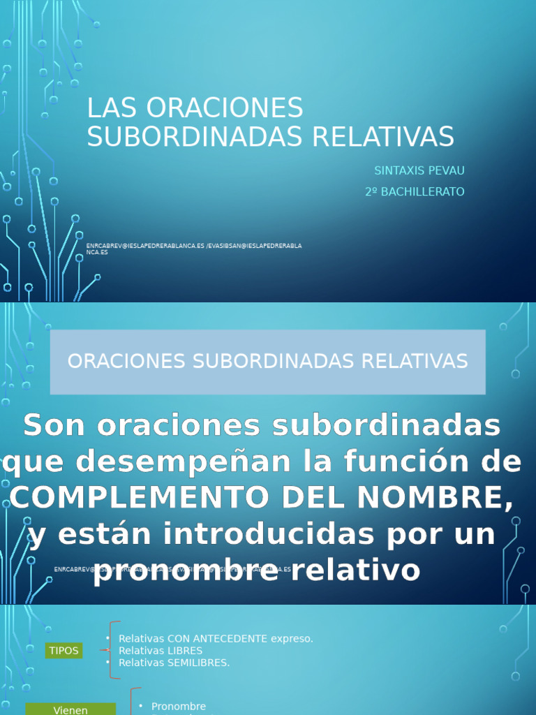 2 Bach. P4a. Subordinadas Relativas | PDF