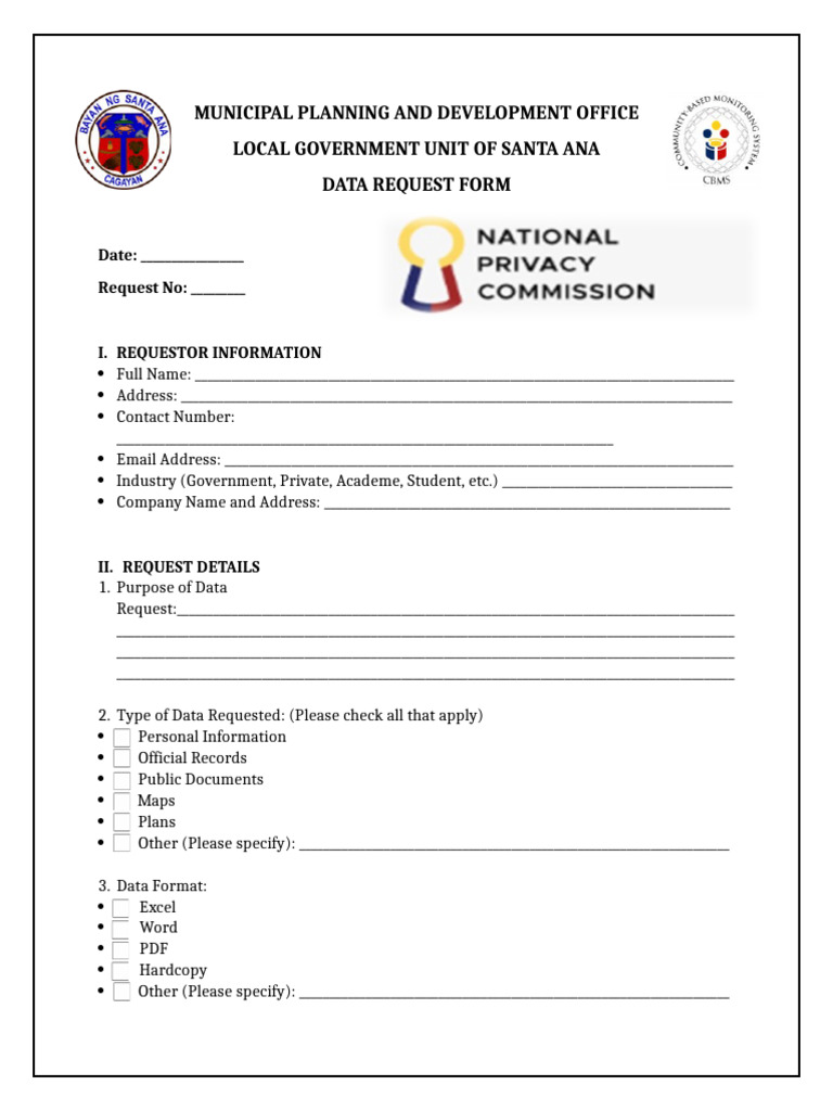 Mpdo Data Request Form | PDF