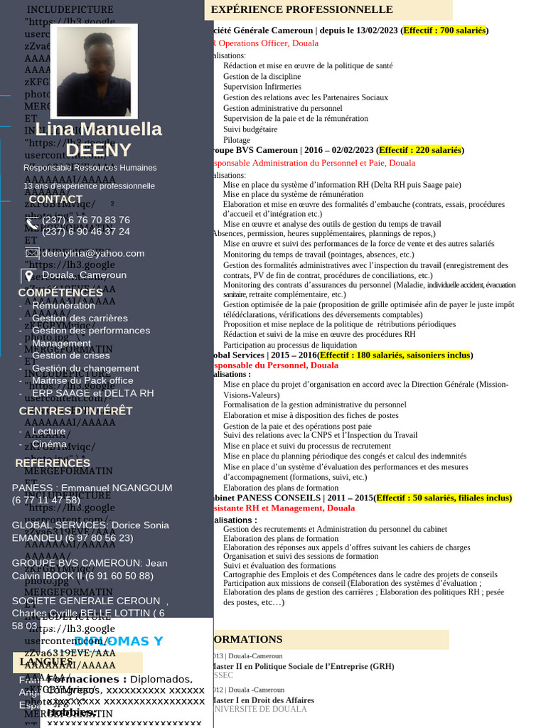 CV Deeny Manuella 2024 | PDF | Business