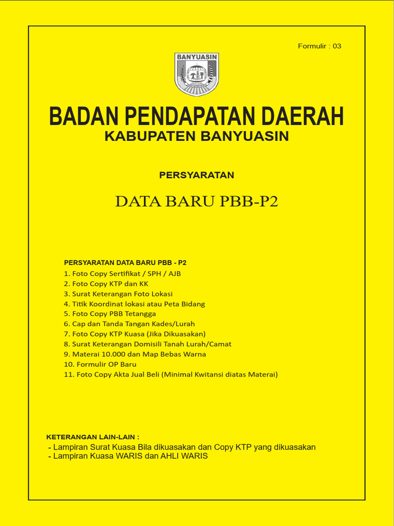 Data Baru PBB - P2 | PDF