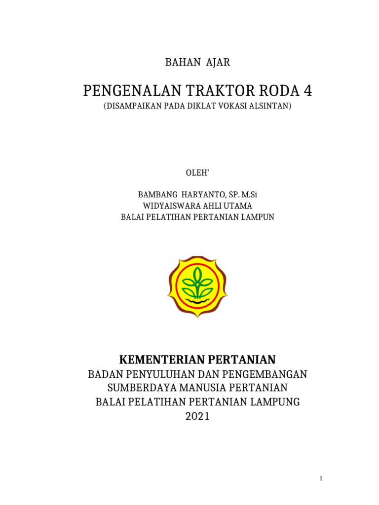 Mengenal Traktor Roda 4 | PDF