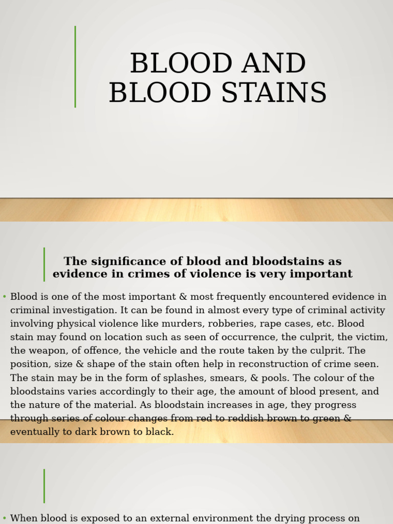 Blood and Blood Stains | PDF
