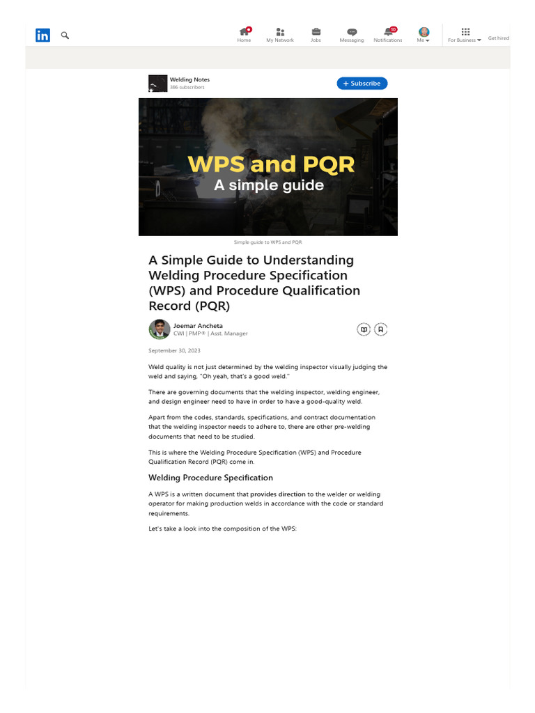 A Simple Guide To Understanding (WPS) and (PQR) | PDF
